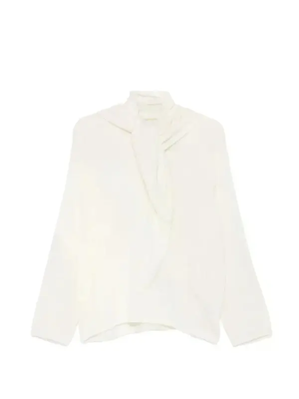 IVORY PARIS Tie-detail Knit Sweater - Neutrals