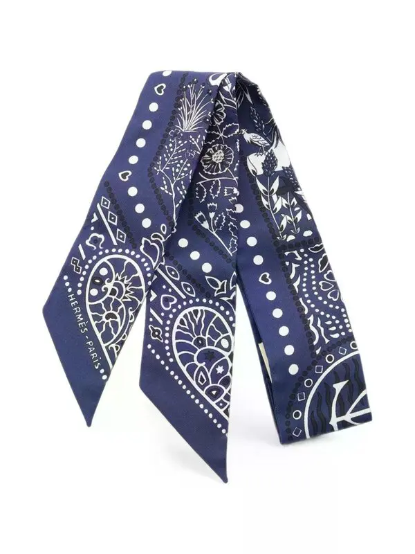 Hermès 2020s Entre Ciel Et Mer Twilly Ribbon Scarf