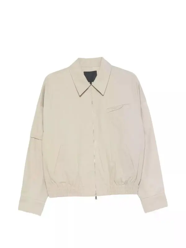 Tibi Luxe Spring Twill Bomber Jacket - Neutrals