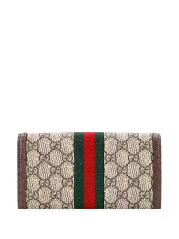 Gucci Ophidia Continental Wallet Gg Coated Canvas Small Wallets - Brown