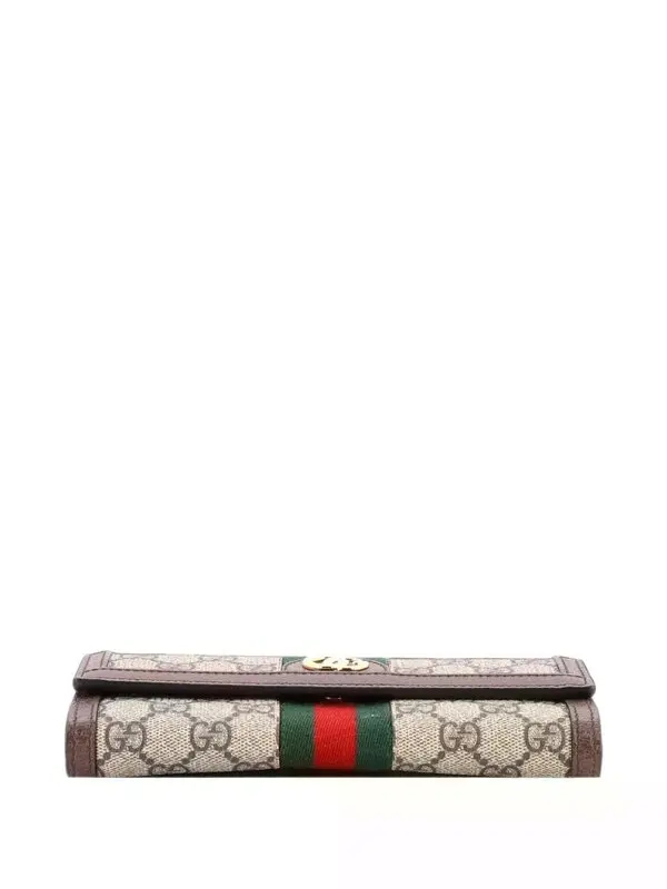 Gucci Ophidia Continental Wallet Gg Coated Canvas Small Wallets - Brown