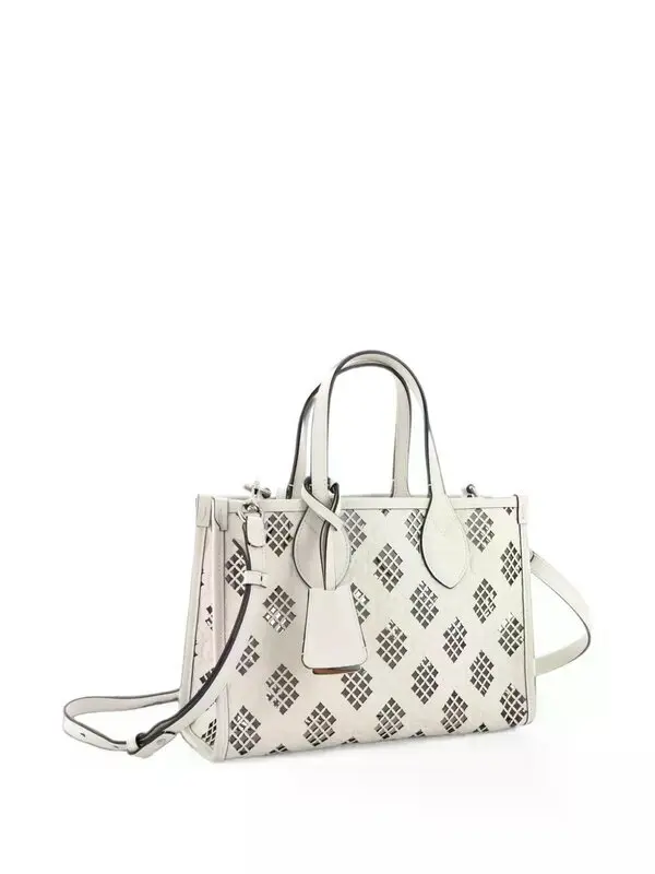 Gucci Convertible Gg Debossed Laser Cut Leather Small Tote Bag