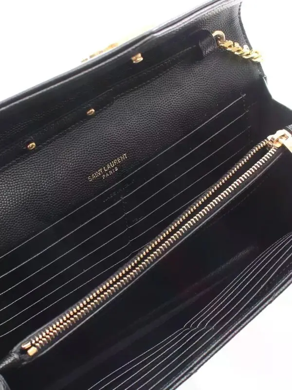 Saint Laurent 2010s Cassandra Chain Wallet - Black