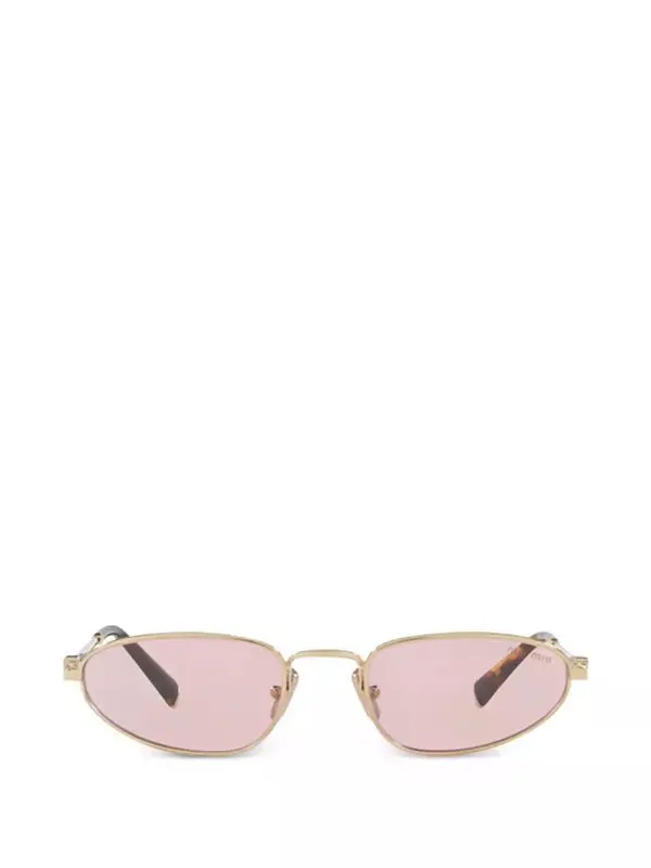 Miu Miu Tone Oval Sunglasses - Gold