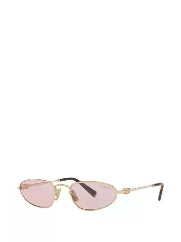 Miu Miu Tone Oval Sunglasses - Gold