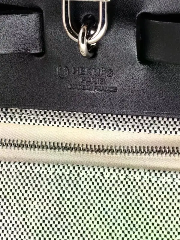 Hermès Herbag Zip Criss Viking Toile And Leather Shoulder Bag - Black