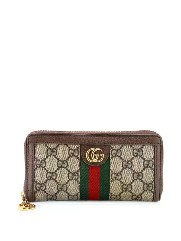 Gucci Ophidia Zip Around Wallet Gg Coated Canvas Small Wallets