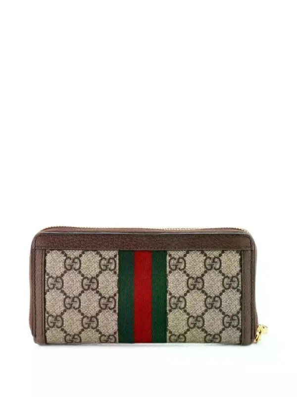 Gucci Ophidia Zip Around Wallet Gg Coated Canvas Small Wallets