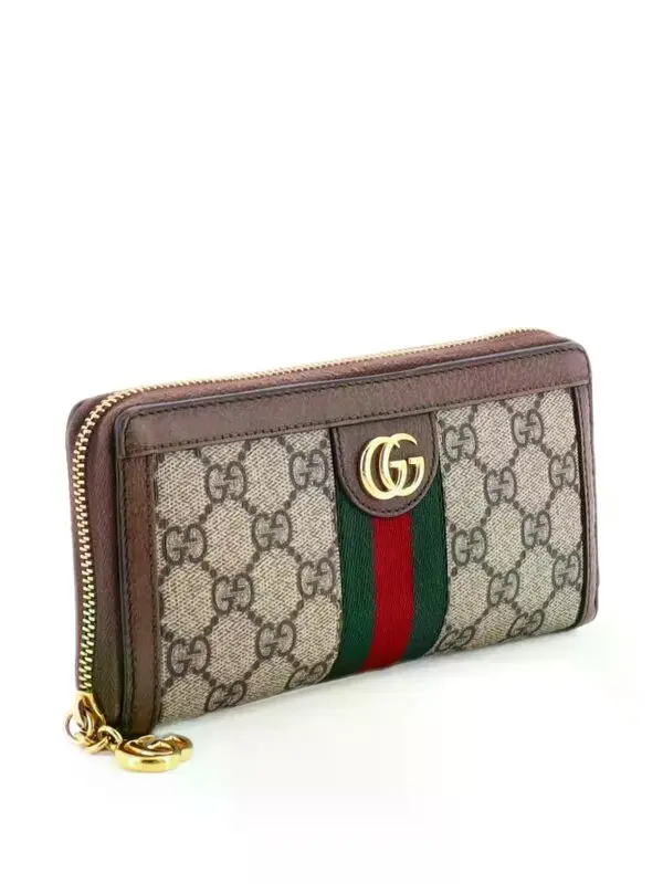 Gucci Ophidia Zip Around Wallet Gg Coated Canvas Small Wallets