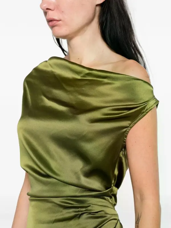 Staud Phare Off-shoulder Draped Dress