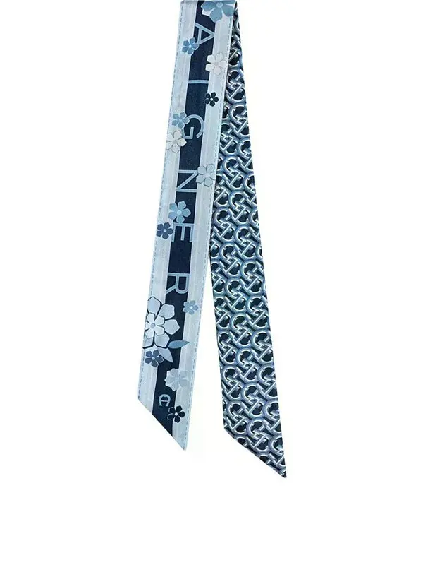 AIGNER Floral-print Monogram-pattern Scarf