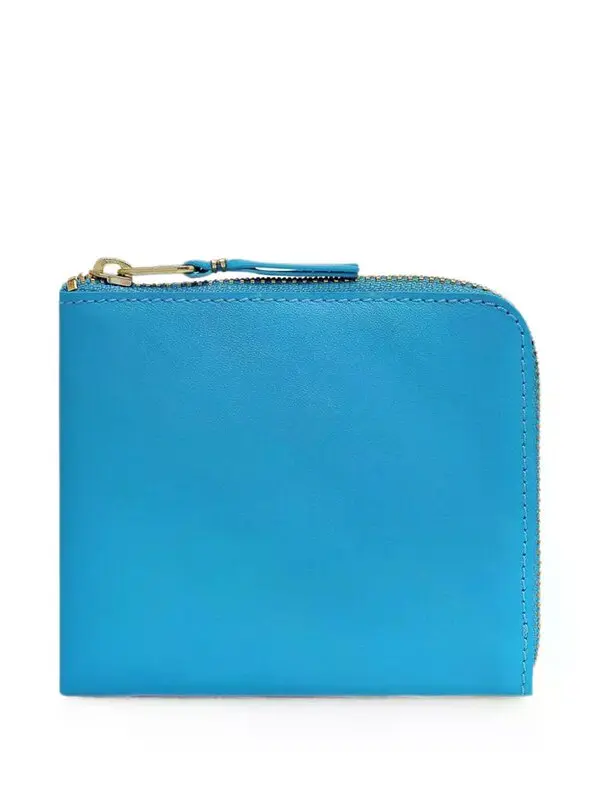 Comme Des Garçons Zip-around Calf Leather Wallet - Blue