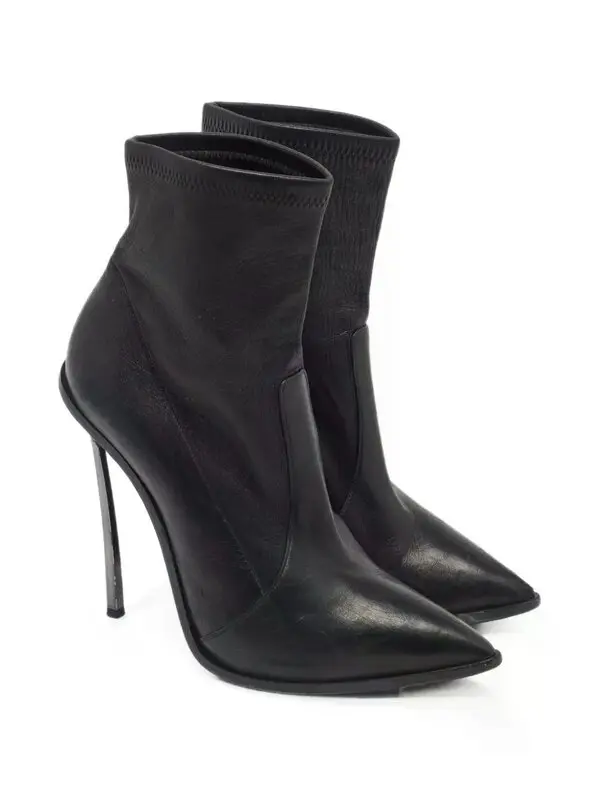 Fendi Blade Leather Ankle Boots - Black