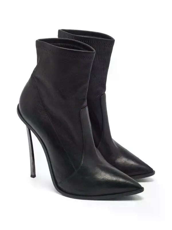 Fendi Blade Leather Pointed Toe Ankle Boots