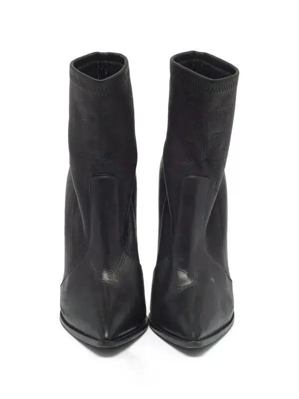 Fendi Blade Leather Pointed Toe Ankle Boots