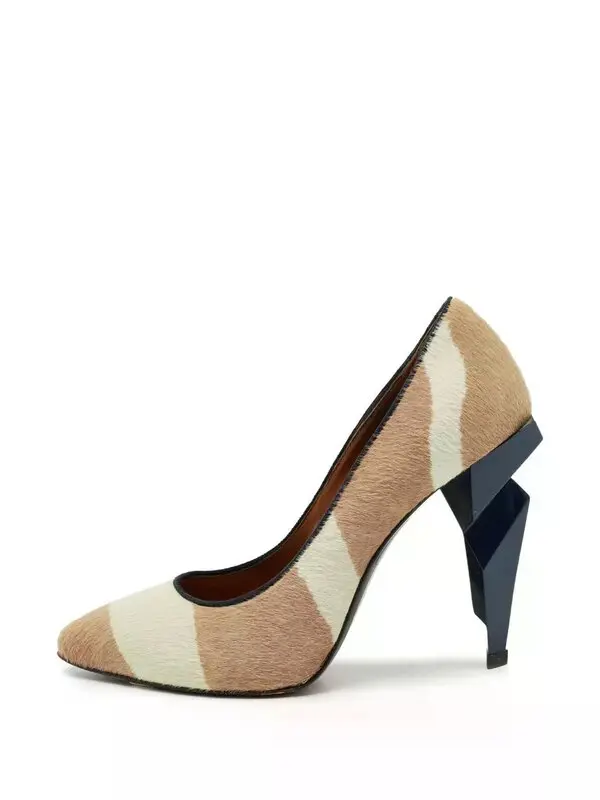 Fendi Diamond Sculptural-heel Pumps - Neutrals