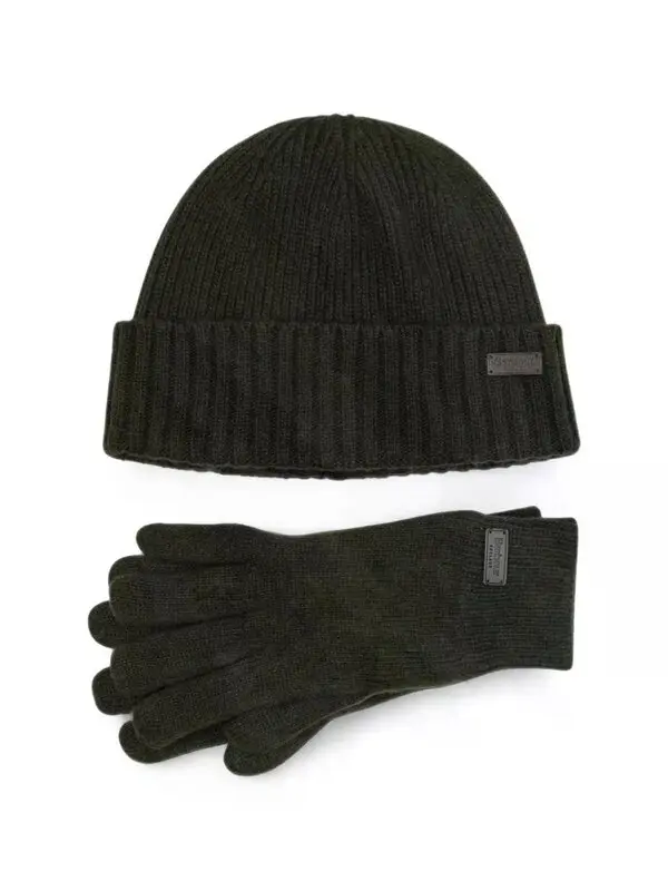 Barbour Ribbed Beanie And Gloves Set