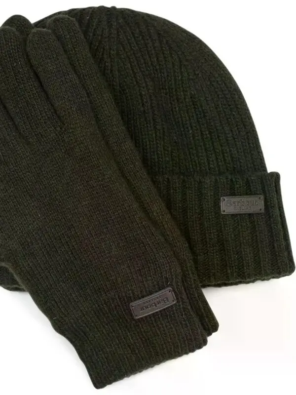 Barbour Ribbed Beanie And Gloves Set