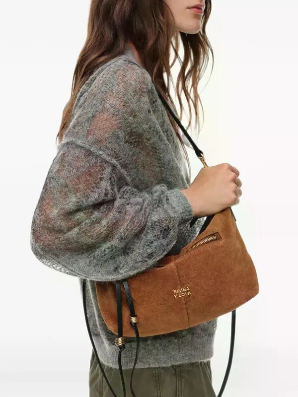 Bimba Y Lola Medium Tobacco Suede Madrid Bag - Brown
