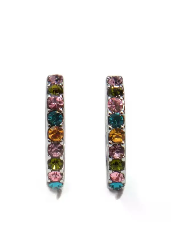 Bimba Y Lola Small Hoop Earrings With Multicolor Crystals
