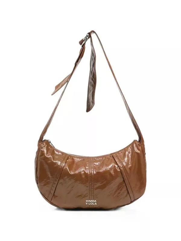 Bimba Y Lola Medium Shiny Toffee Moon Bag - Brown