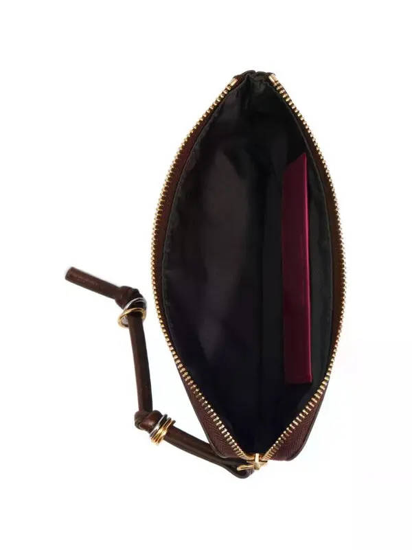 Bimba Y Lola Large Dark Tan Leather Coin Purse - Brown