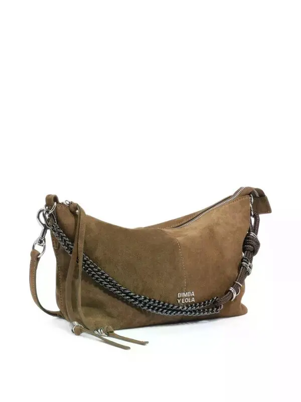 Bimba Y Lola Medium Olive Suede Madrid Bag - Brown
