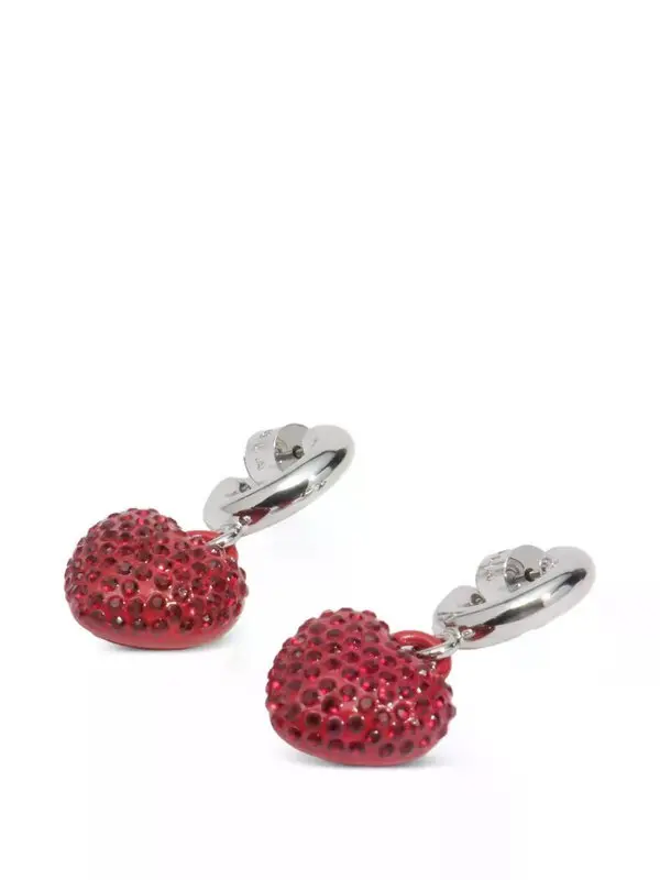 Bimba Y Lola Hoop Earrings With Crystal Embellished Heart