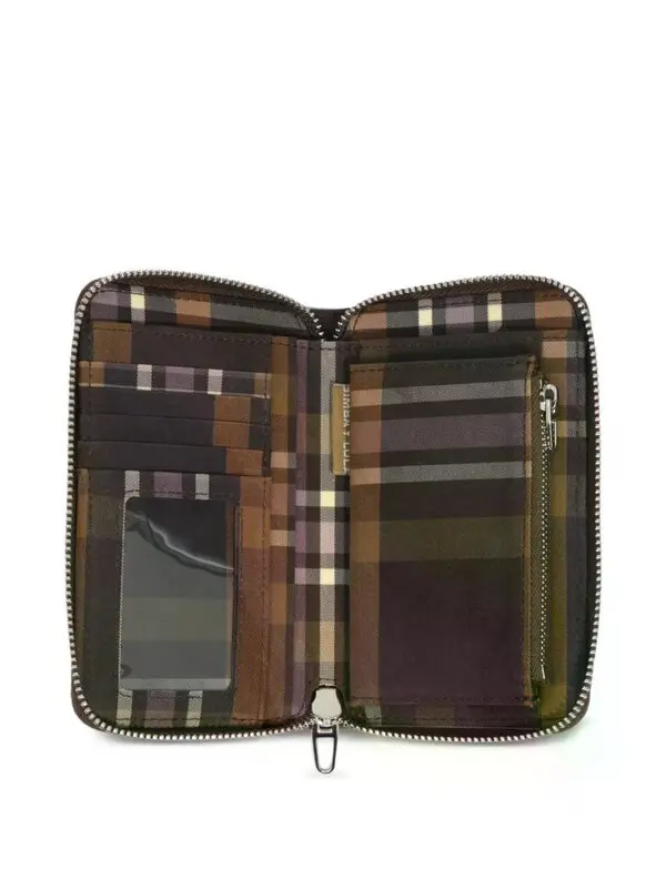 Bimba Y Lola Medium Coated Chocolate Green Tartan Wallet