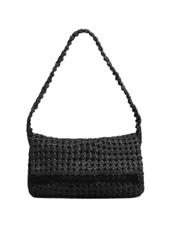 Bimba Y Lola Medium Plaited Leather Hobo Bag - Black