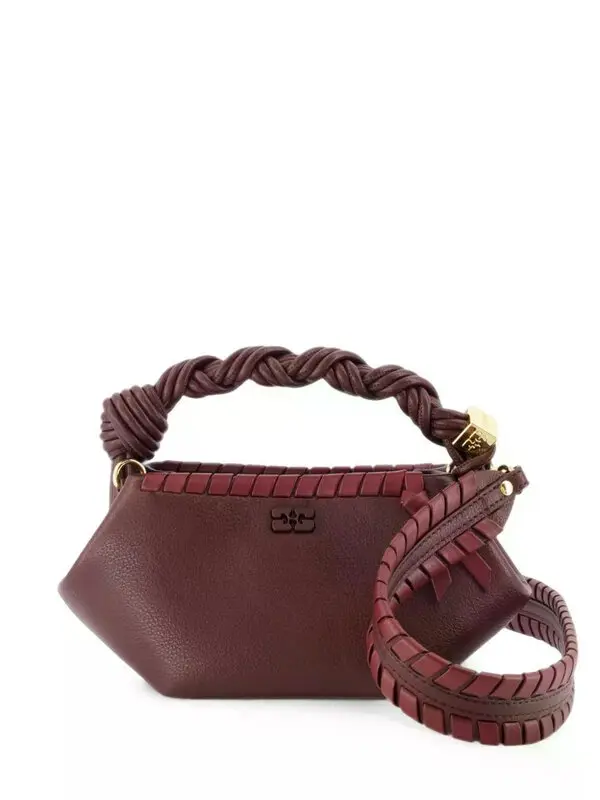GANNI Bou Mini Shoulder Bag With Braided Top Handle - Red