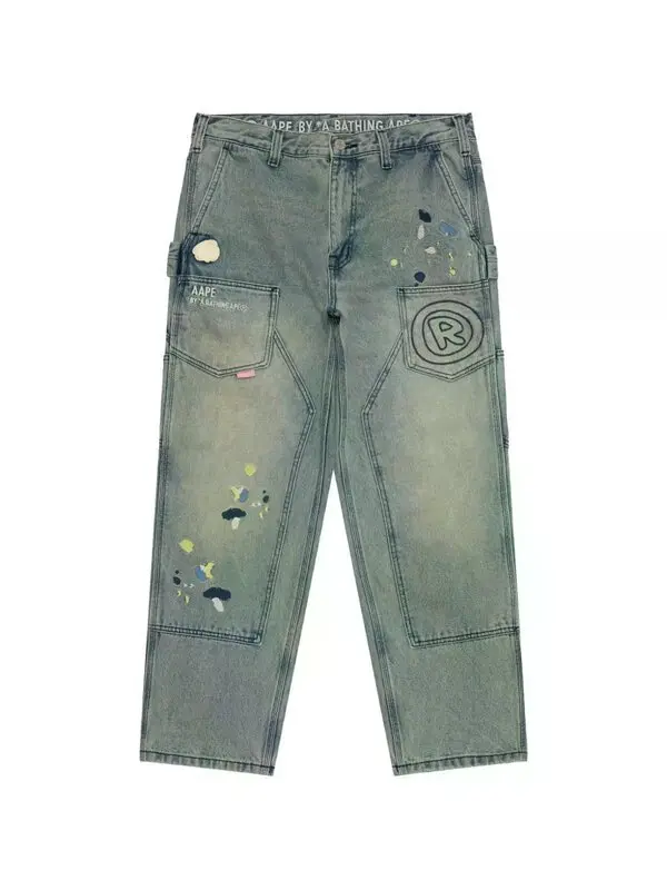 AAPE BY *A BATHING APE Embroidered Straight-leg Jeans