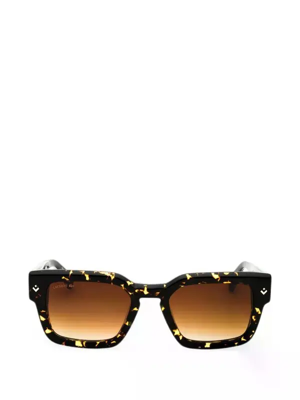 Lacoste Tortoiseshell-effect Rectangle-frame Sunglasses - Brown