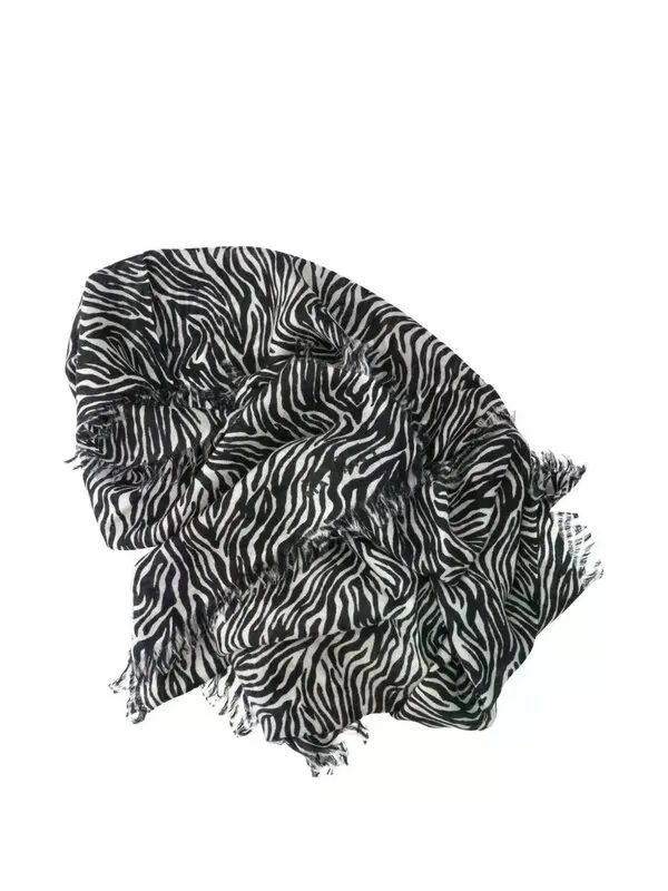 Isabel Marant Étoile Zebra-print Frayed Scarf