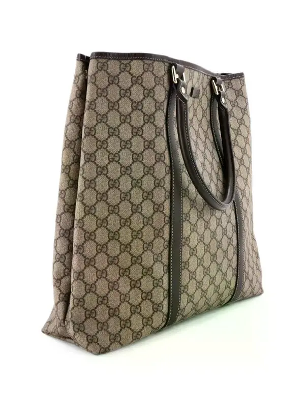 Gucci Joy Gg Coated Canvas With Leather Large Tote Bag