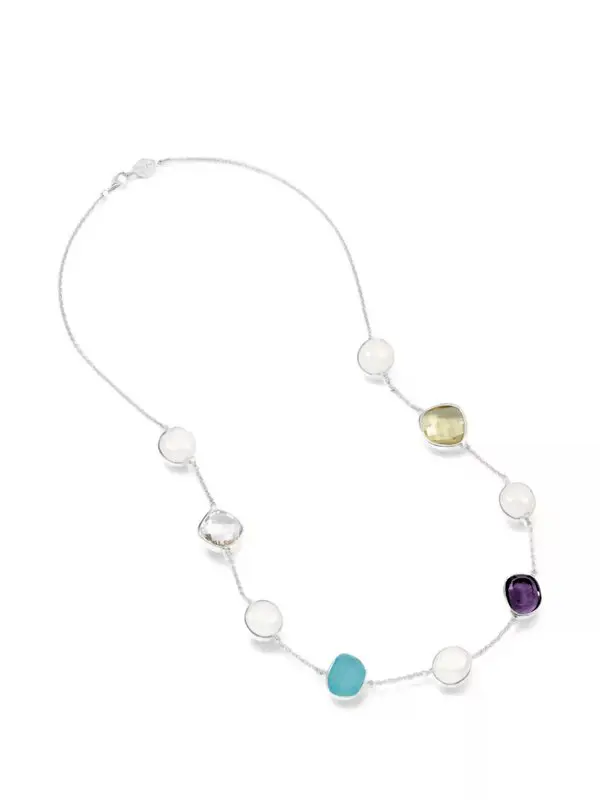 DOWER & HALL Candy Gemstone Baroque Pearl Necklace - Silver