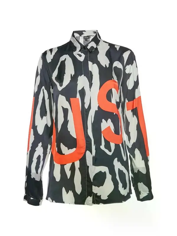Just Cavalli Abstract-print Button-up Shirt - Black