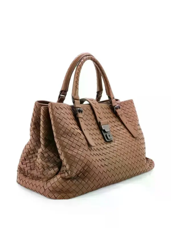 Bottega Veneta Roma Bag Intrecciato Nappa Medium Tote Bag - Brown