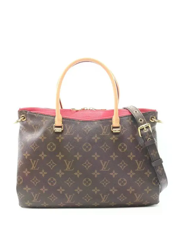 LOUIS VUITTON 2014 Pallas Monogram Tote Bag - Brown
