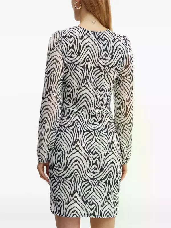 MORGAN Zebra Print Wrap Style Mini Dress