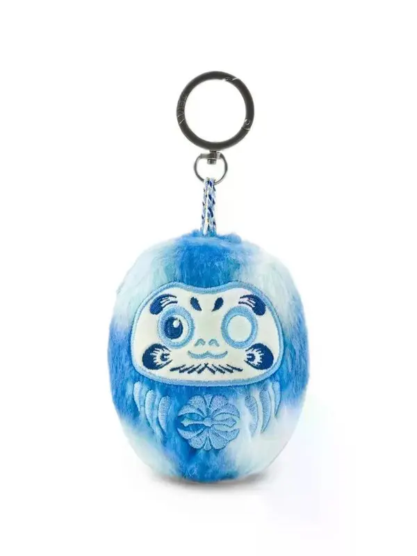 EVISU Daruma Faux-fur Keyring - Blue