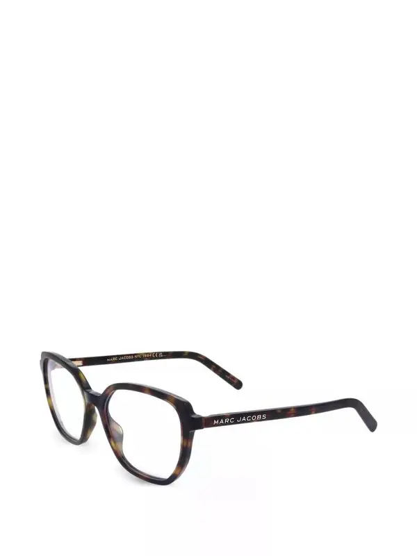 Marc Jacobs Tortoiseshell-effect Rectangle-frame Glasses - Brown