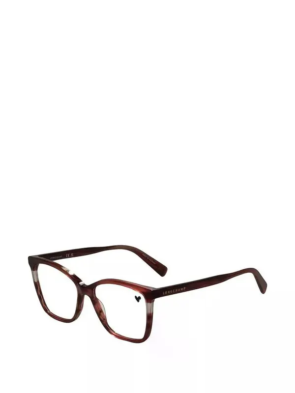 Longchamp Striped Rectangle Frame Eyeglasses - Brown