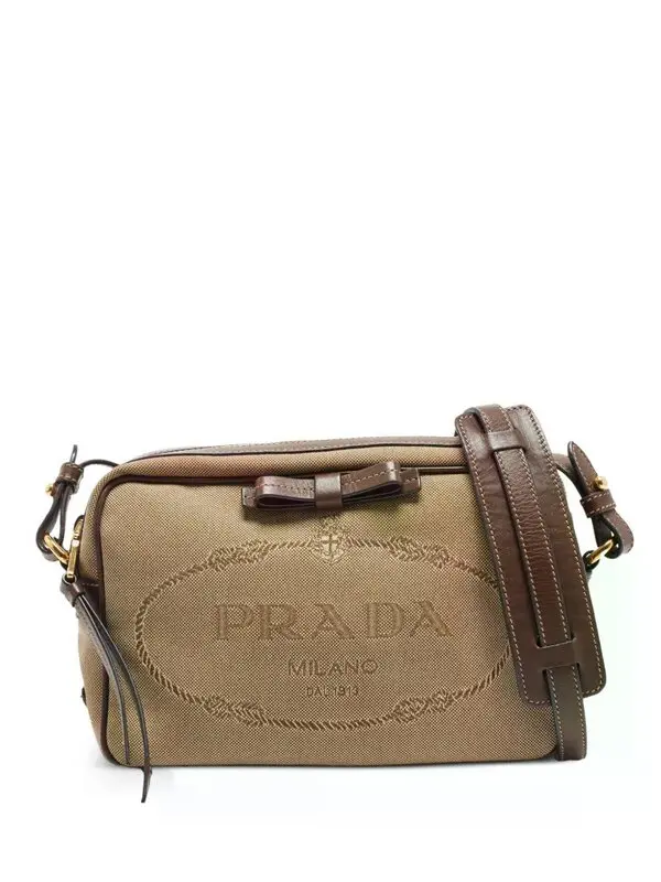 Prada Logo-jacquard Crossbody Bag - Neutrals