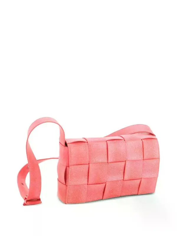 Bottega Veneta Cassette Maxi Intrecciato Crossbody Bag - Red