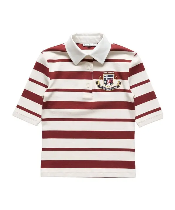 Acne Studios Sailor Stripes Polo Shirt - Red/beige