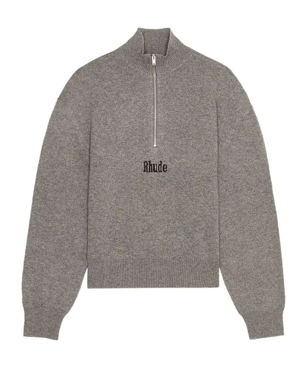 Rhude Zip-up Knit Top - Gray