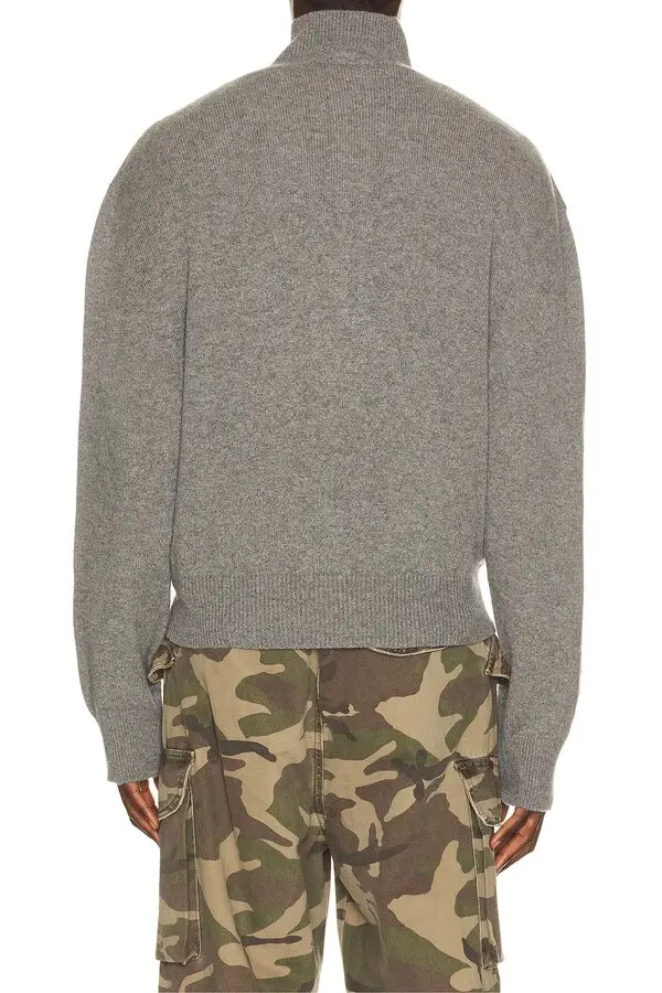 Rhude Zip-up Knit Top - Gray