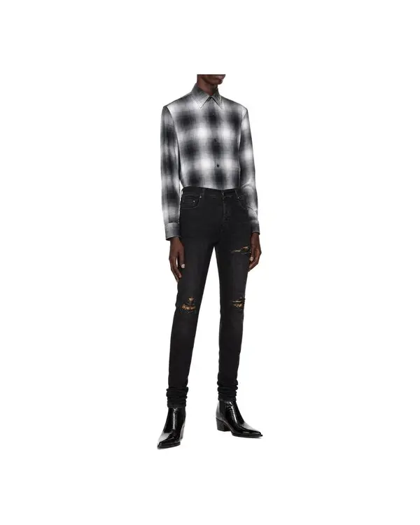 Amiri Plaid Printed Buttoned Shirt - Black
