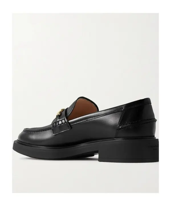 GIANVITO ROSSI Round Toe Loafers With Metal Detailing